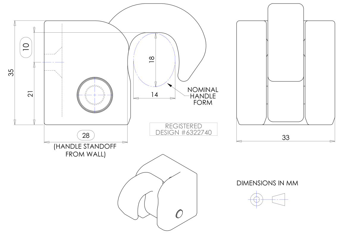 HandleStay – Installation and Dimensions – Standard Size - HandleStay